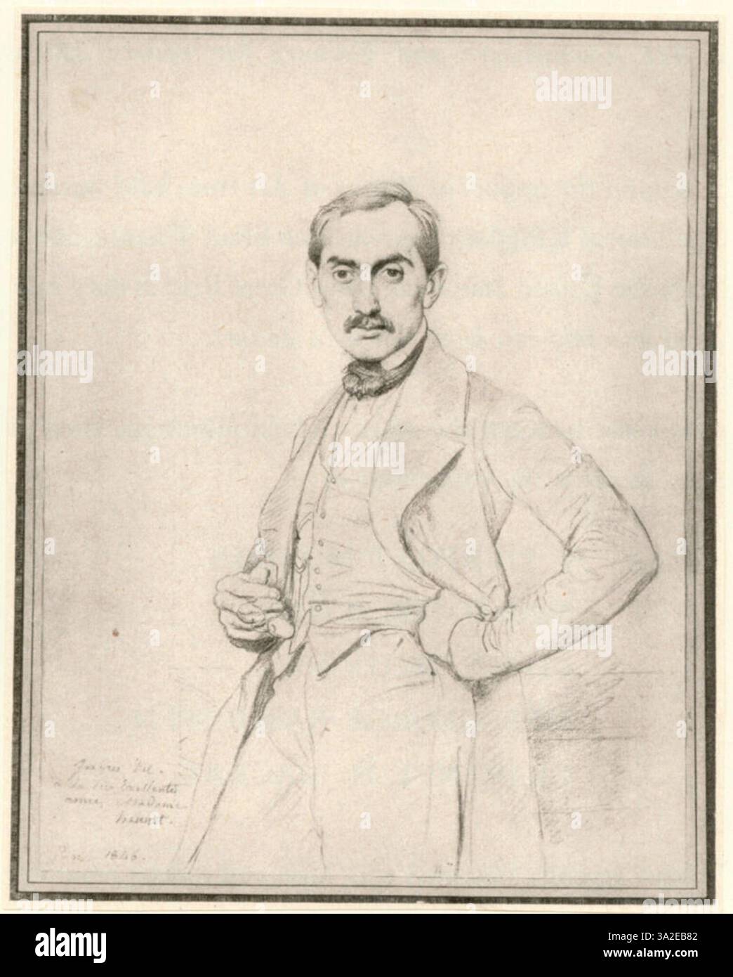 In this portrait, Ingres captures M. Hennet with precise detail ...