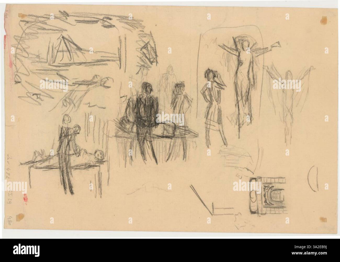 This artwork by Rops showcases several figures in varied poses, with a ...