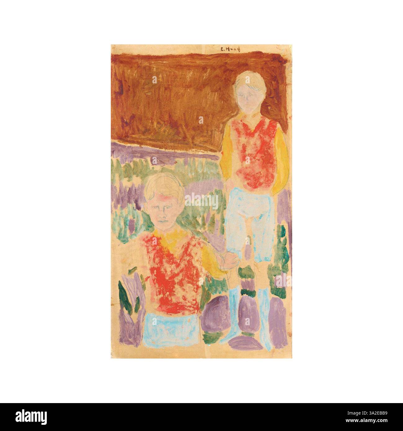 'Johan Martin og Sten Stenersen' by Edvard Munch is a double portrait ...