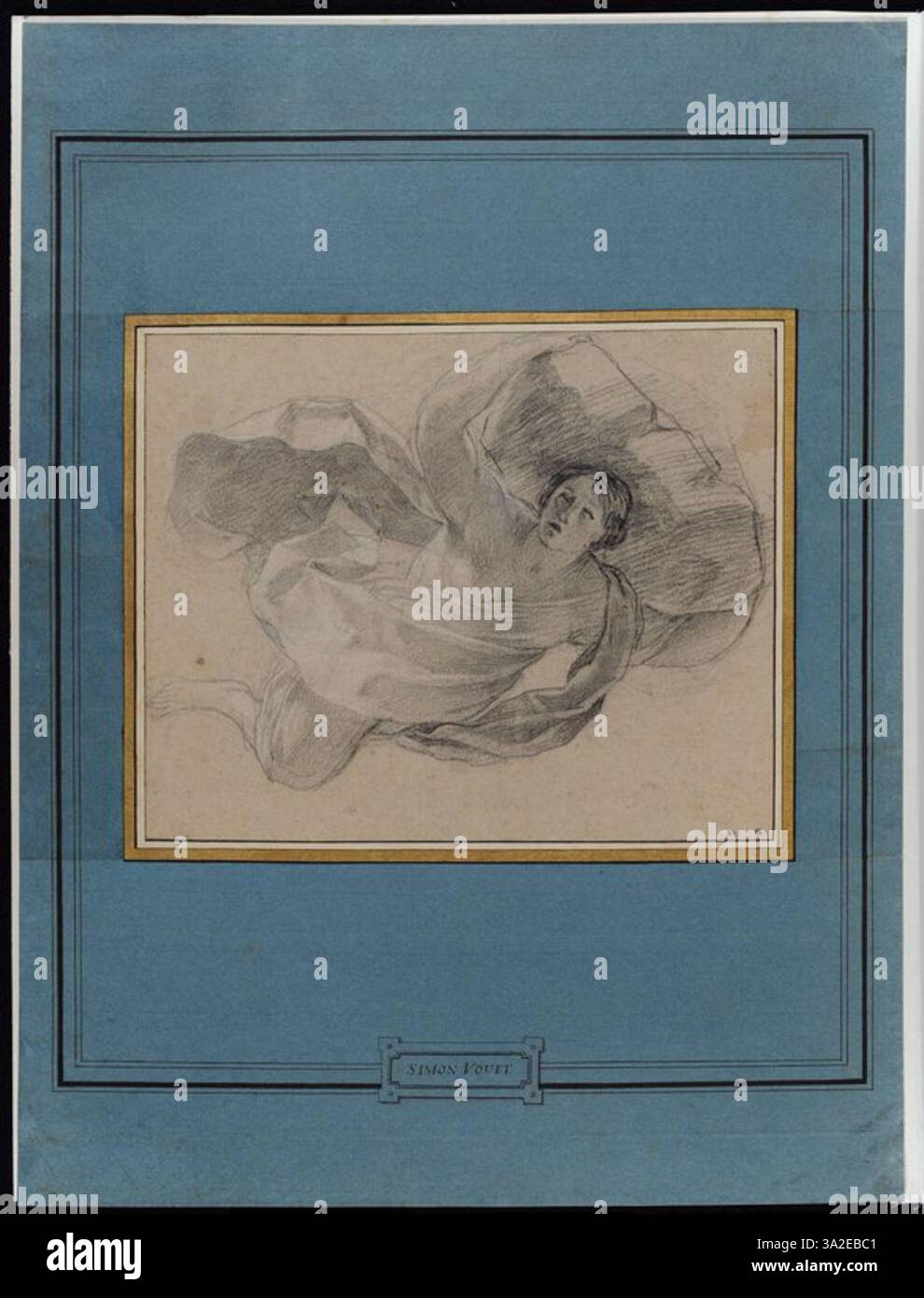 In this dynamic study, Simon Vouet depicts a flying figure carrying a ...