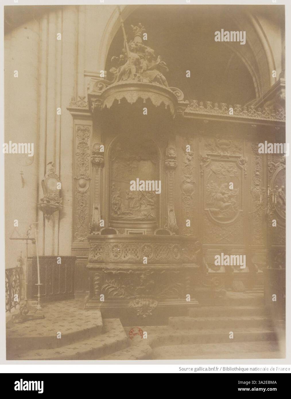 This image by Eugène Atget shows the intricate wooden stalls inside ...