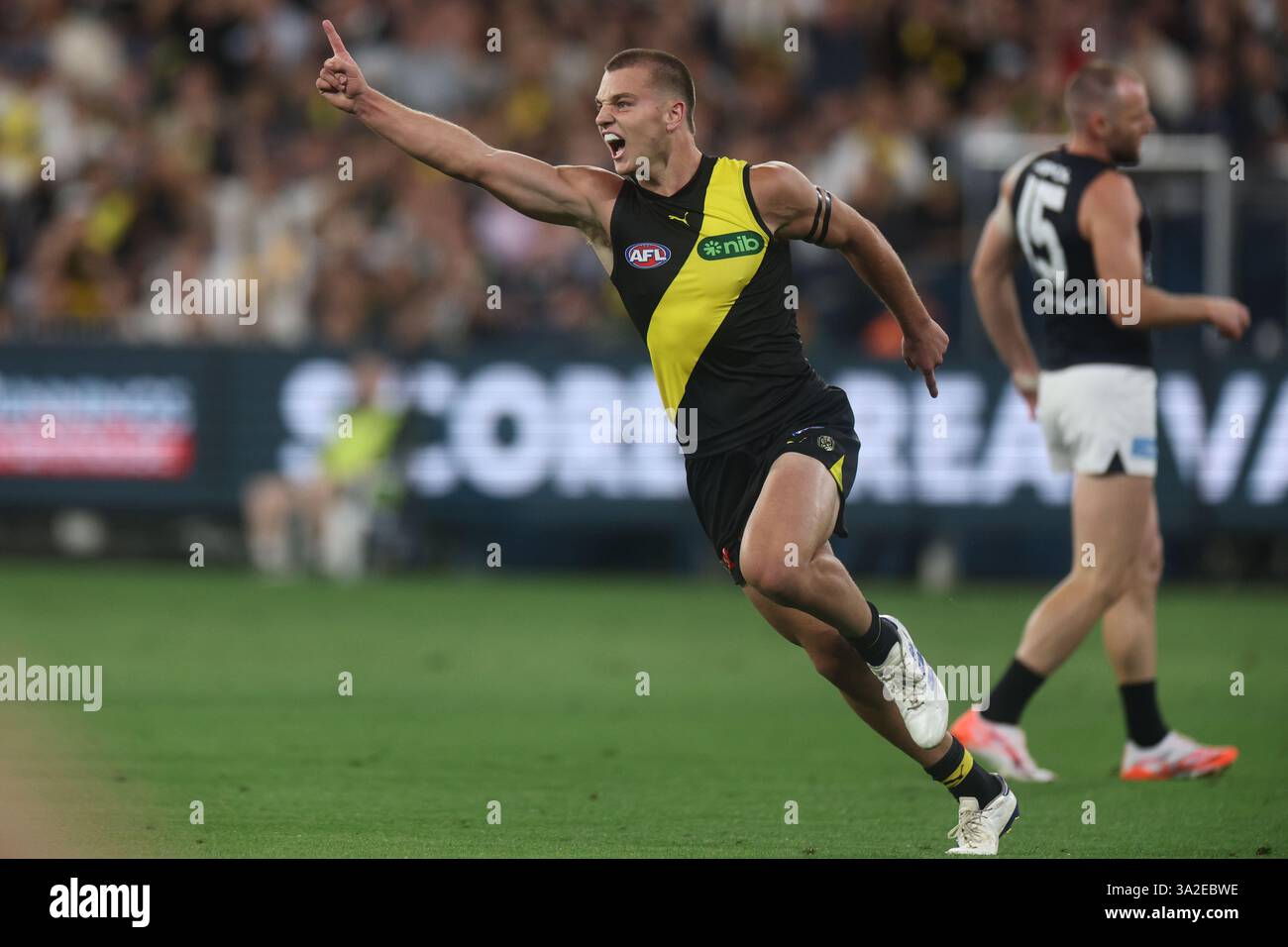 Melbourne, Australia. 13th Mar, 2025. Sam Lalor of the Tigers ...