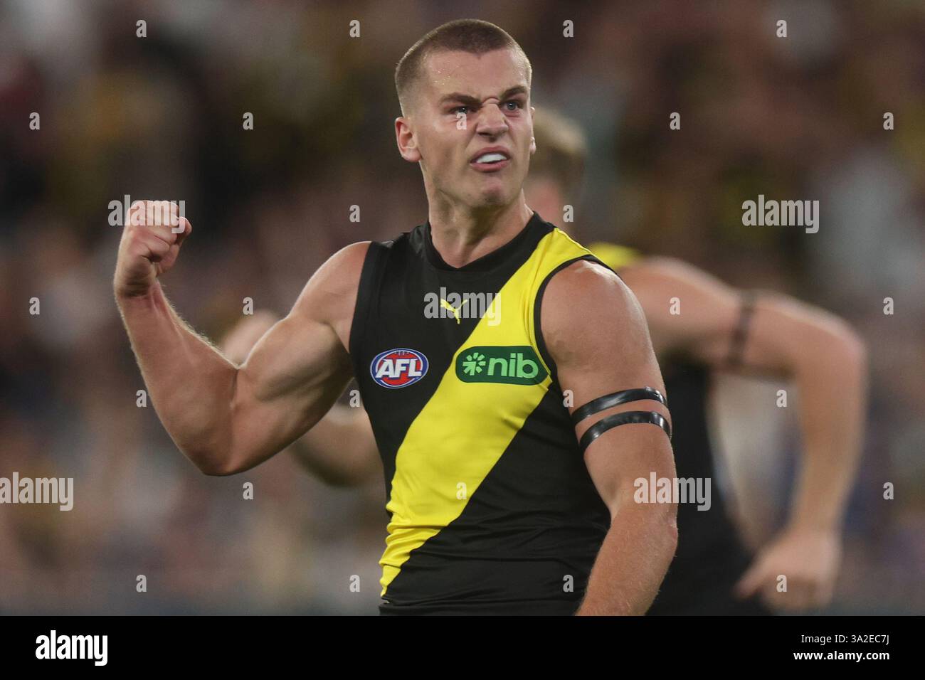 Melbourne, Australia. 13th Mar, 2025. Sam Lalor of the Tigers ...