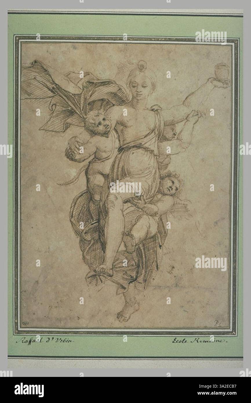 A reproduction of the mythological scene in which Psyche is carried by ...