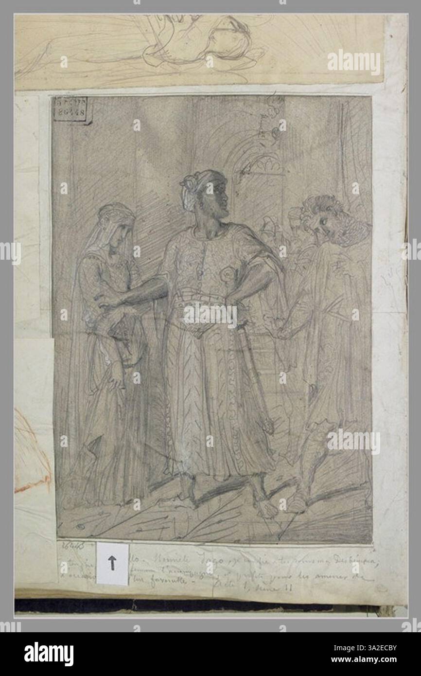 This drawing depicts the character Iago from Shakespeare’s *Othello ...