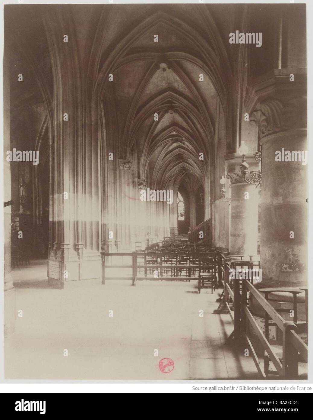 This photograph by Eugène Atget shows the interior of the Église Saint ...