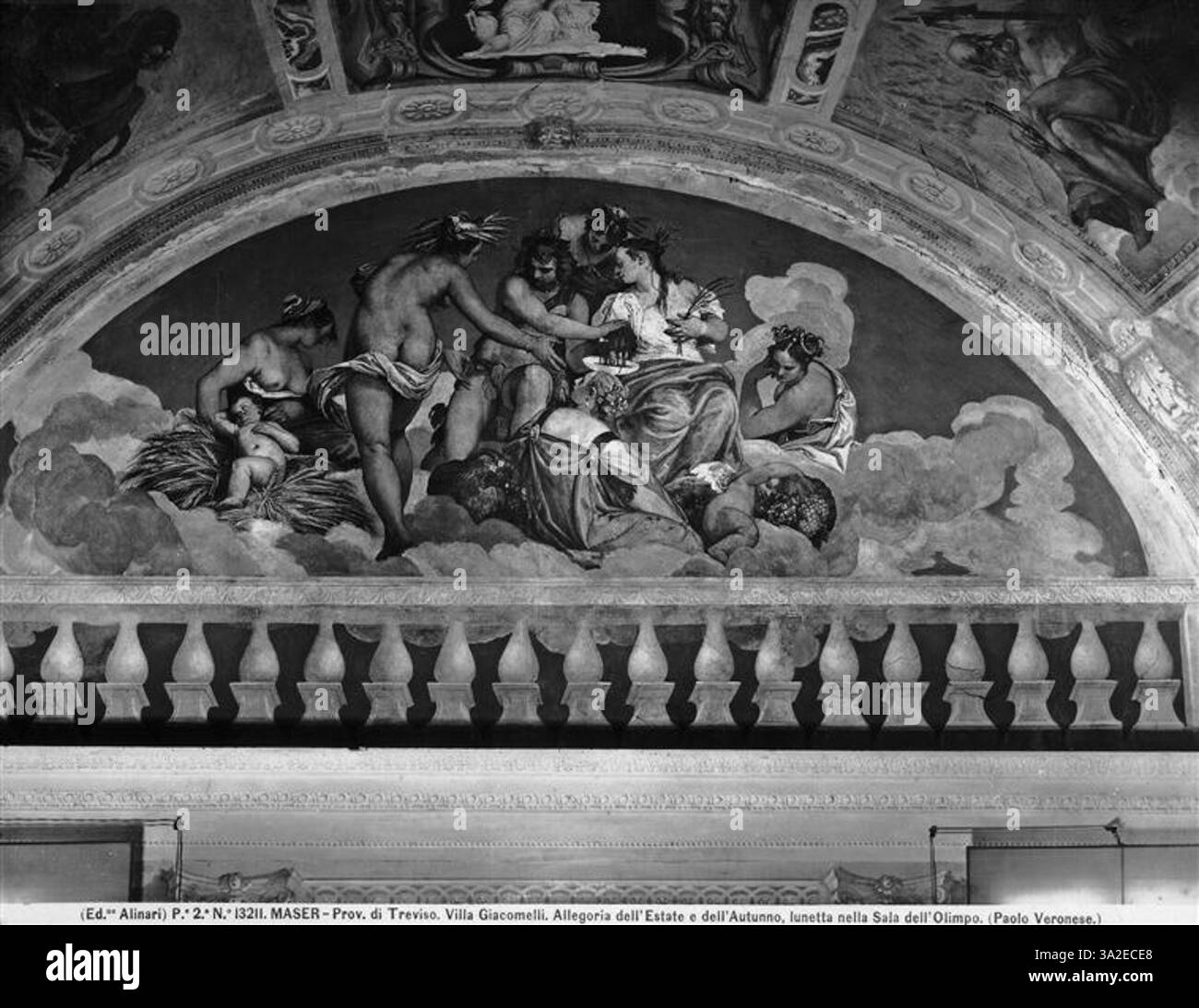 This fresco, located in the 'Salle de l'Olympe' of Villa Barbaro, is ...