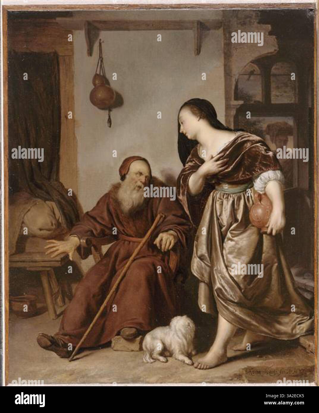 This biblical scene by Frans van Mieris shows Jeroboam’s wife in ...