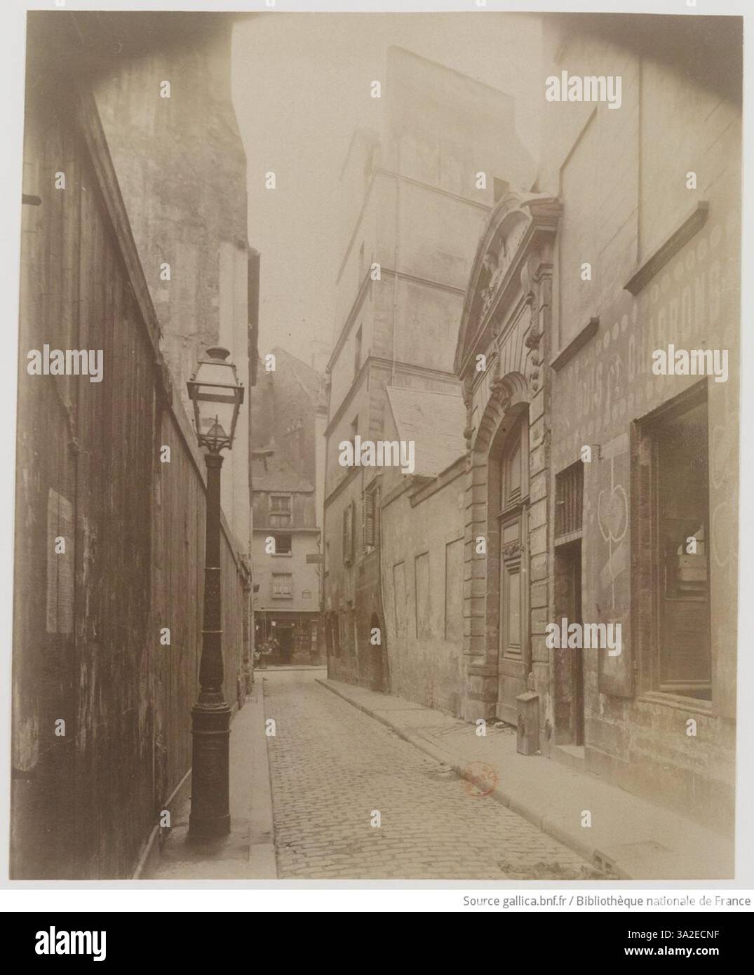 A photograph by Eugène Atget of Rue Saint-Julien-le-Pauvre in Paris ...