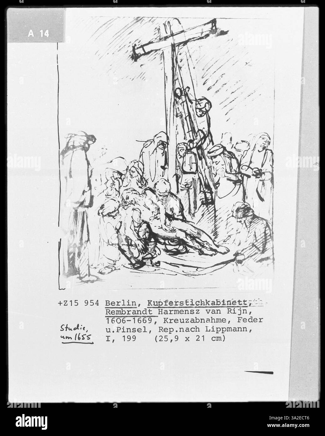 A study for the crucifixion scene known as the 'Descent from the Cross ...