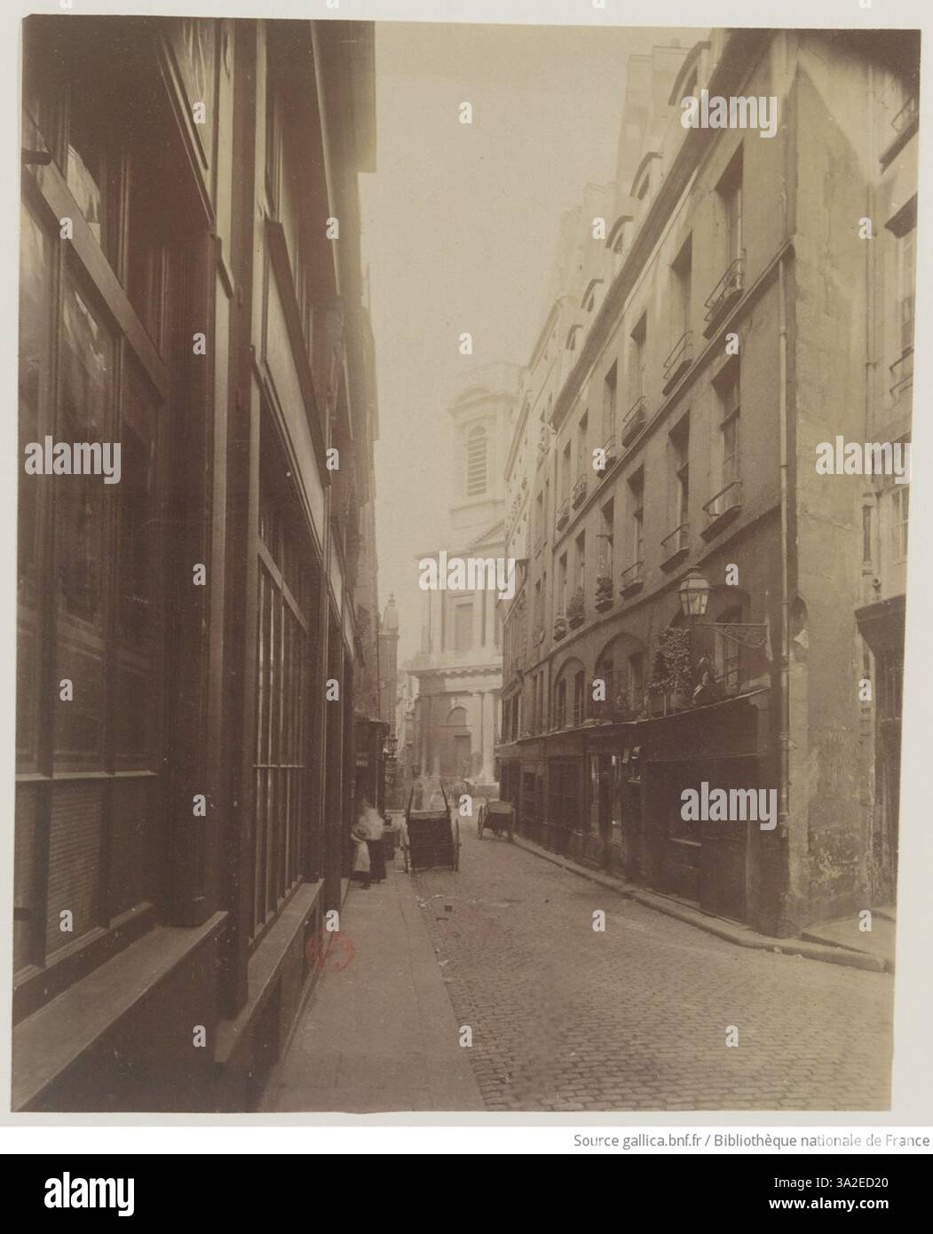 This photograph by Eugène Atget shows Rue Oblin near Saint-Eustache in ...