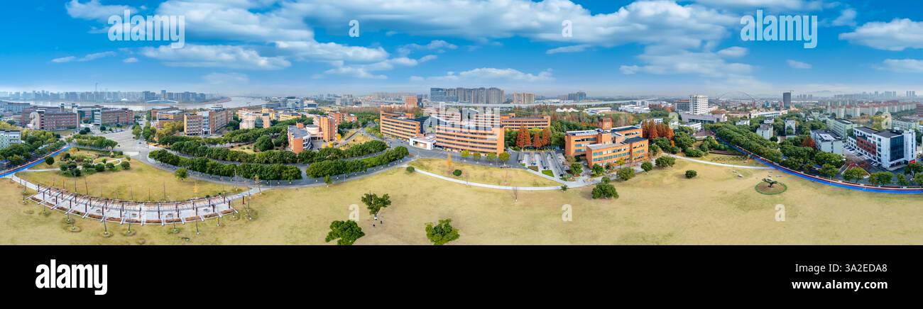 Aerial view of Ningbo University, Zhejiang Province, China Stock Photo ...