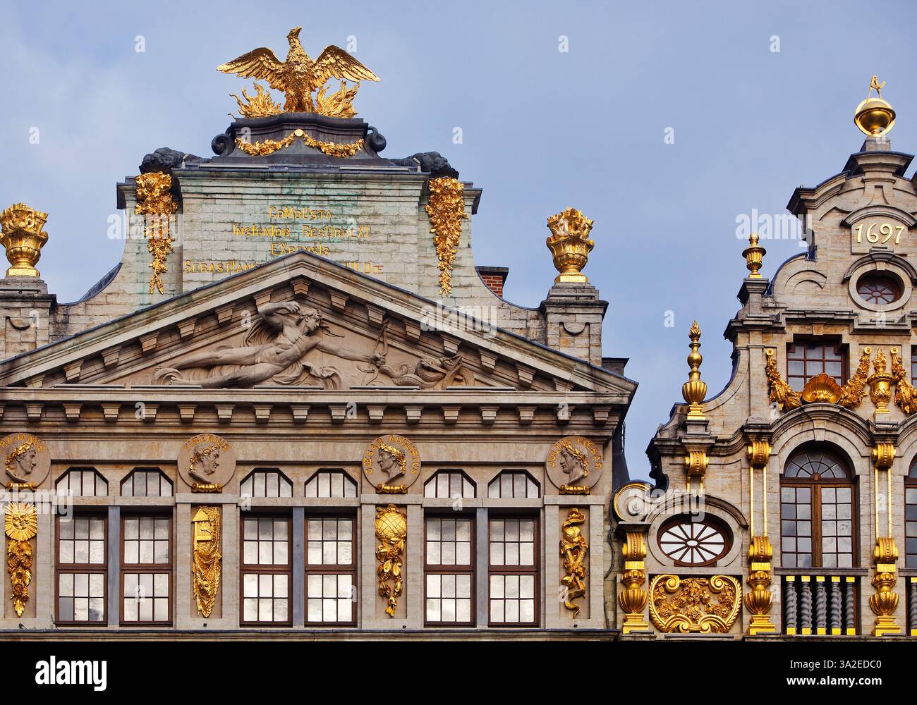 baroque facade of Guildhall no. 4, Le Sac, Guild of Joiners, Carpenters ...