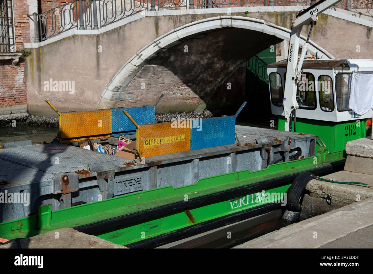 Ship for waste disposal, Italy, Venice Stock Photo - Alamy