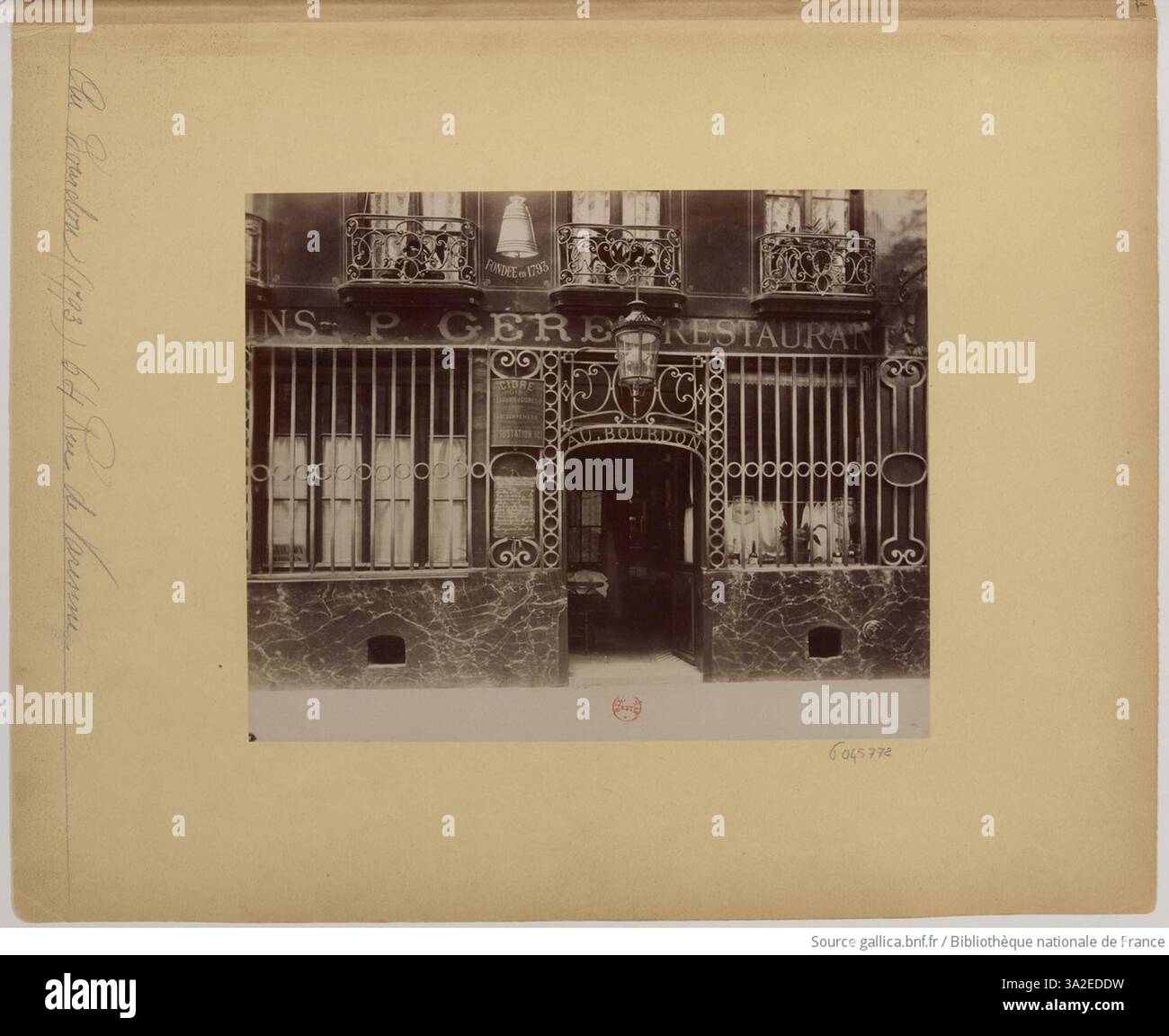 A black and white photograph by Eugène Atget depicting the 'Auberge du ...