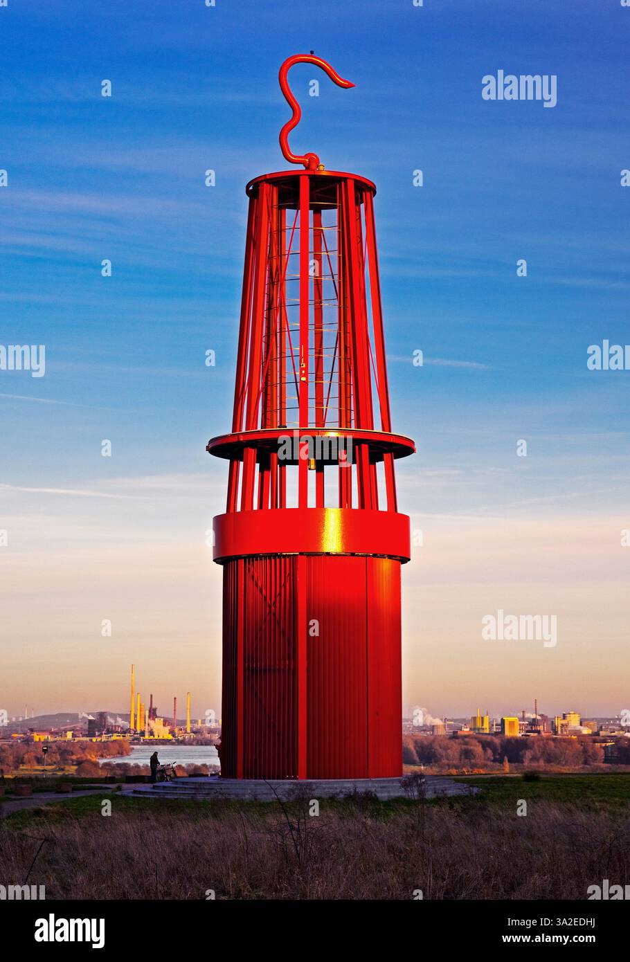 Geleucht (sculpture in shape of a pi lamp) on the summit of stockpile ...