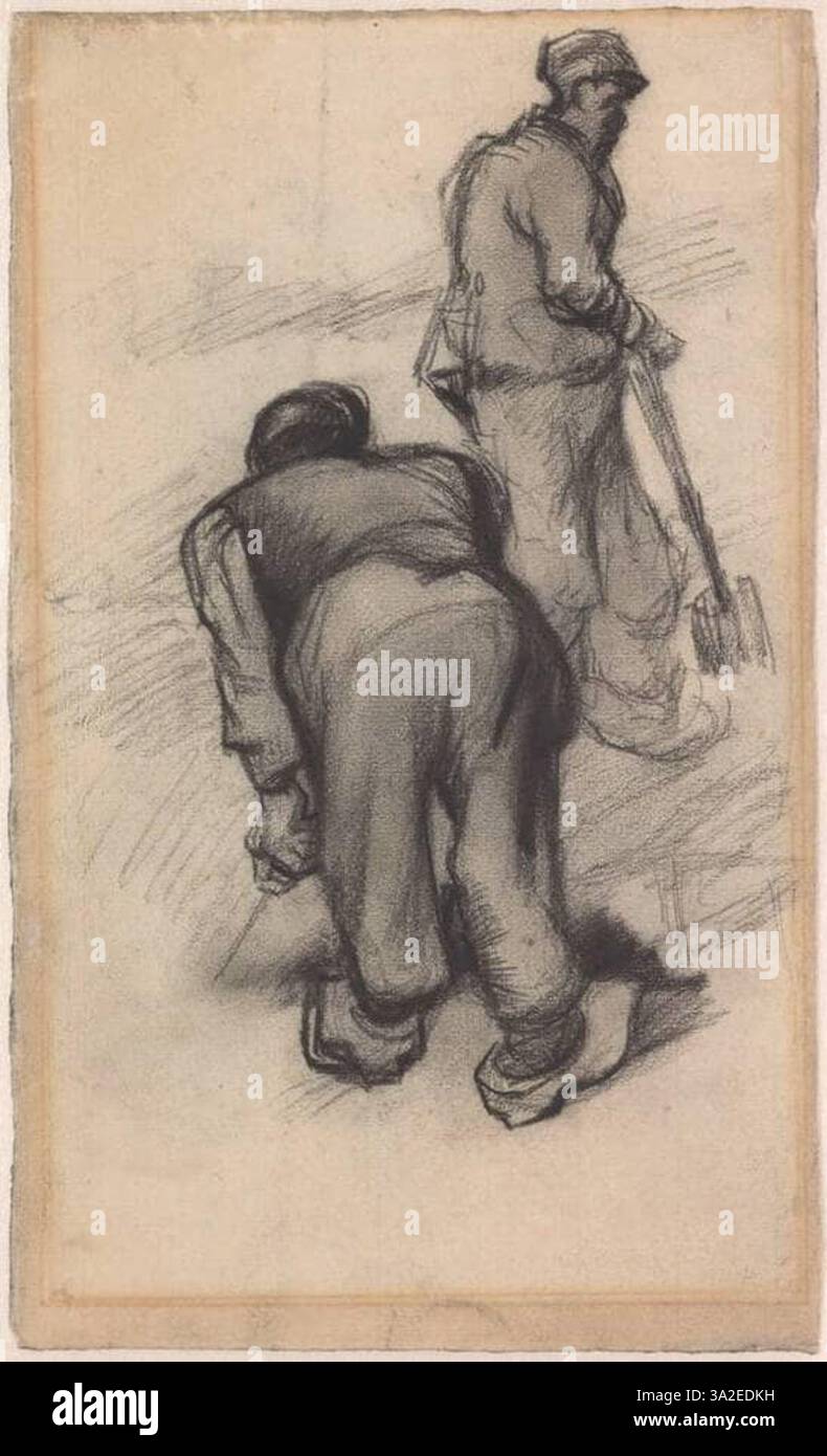 This artwork by Vincent van Gogh features two figure studies ...