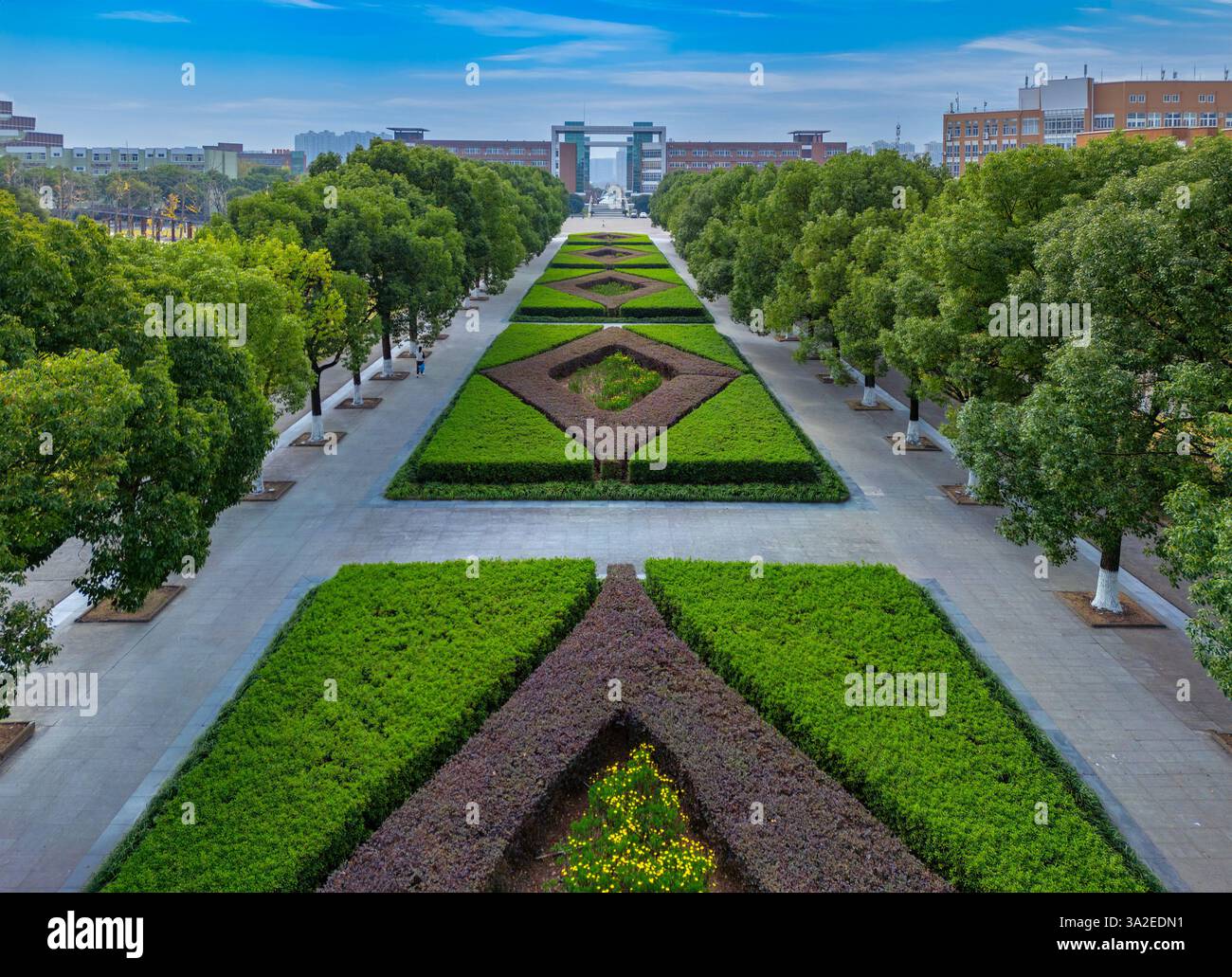 Aerial view of Ningbo University, Zhejiang Province, China Stock Photo ...