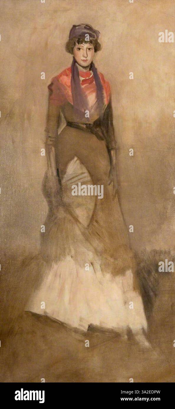 ‘Harmony in Fawn Colour and Purple: Miss Finch’ is a portrait that ...