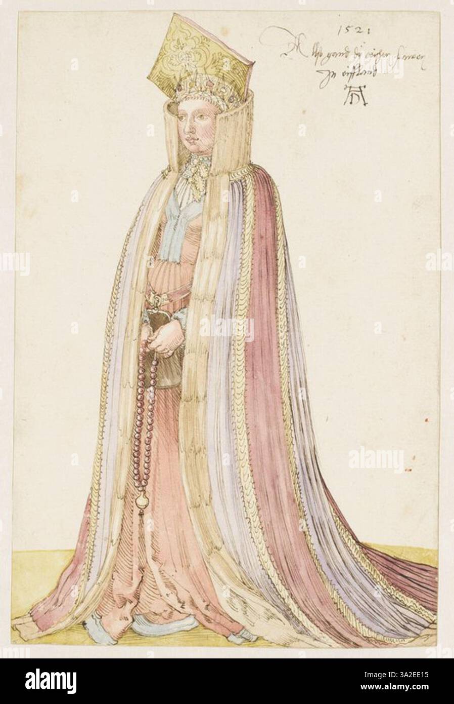 This drawing by Dürer shows a Livonian woman’s traditional dress ...