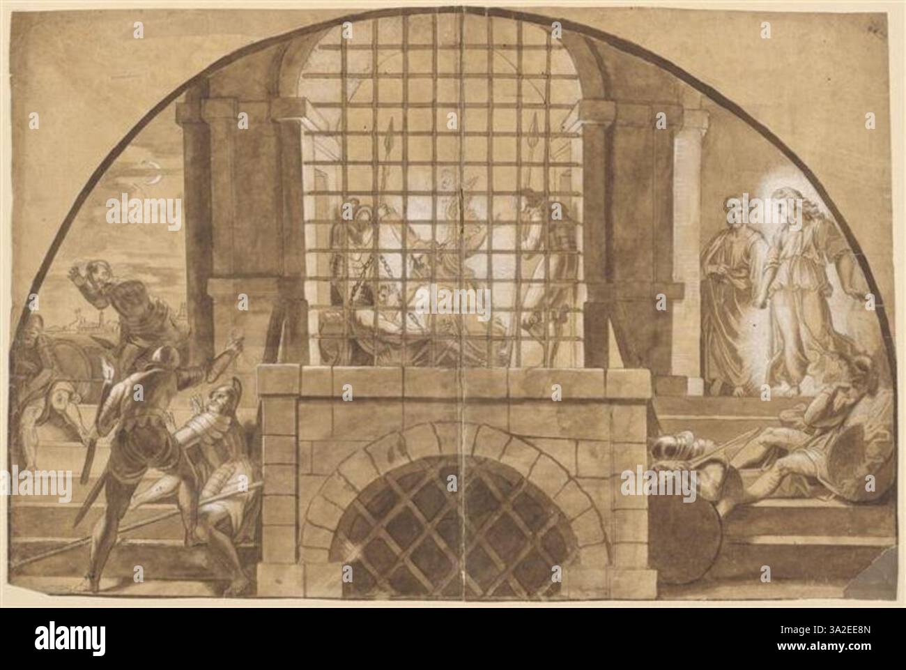 This copy of Raphael’s 'Liberation of St. Peter' depicts the miraculous ...