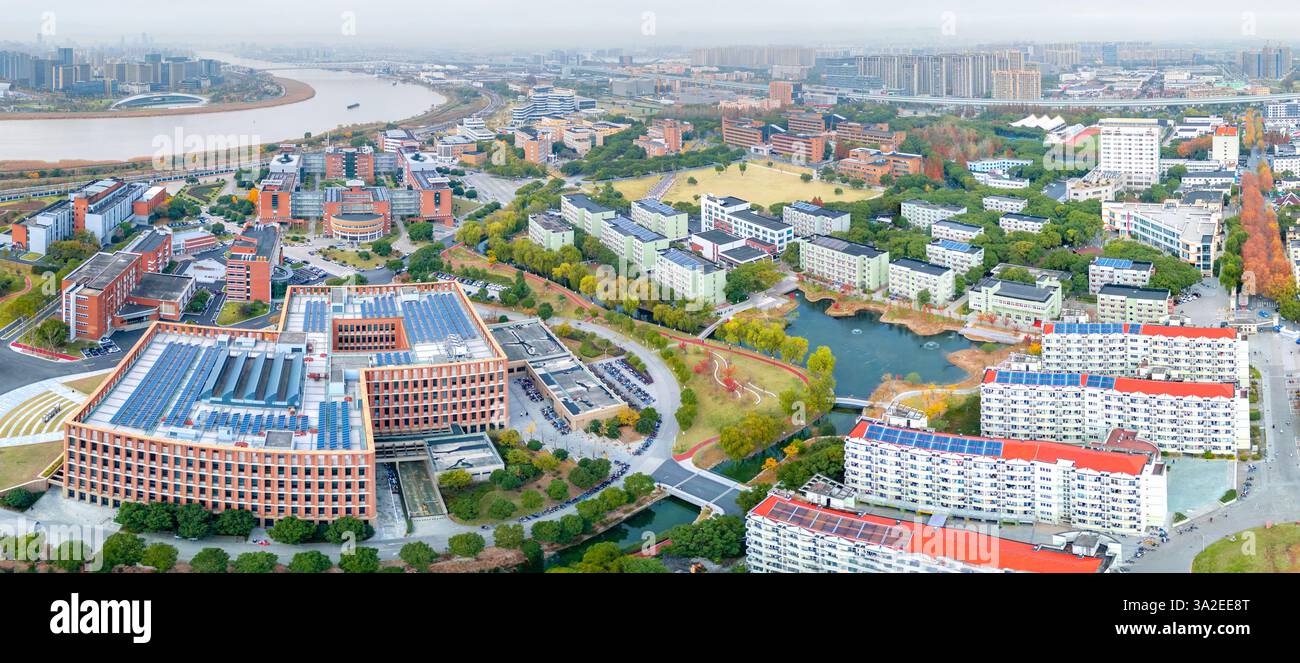 Aerial view of Ningbo University, Zhejiang Province, China Stock Photo ...