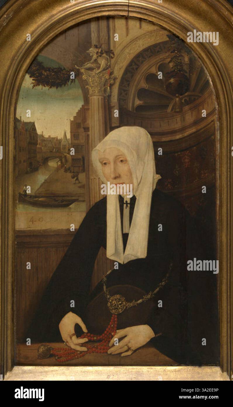 This portrait by Cornelis Engebrechtsz., painted in 1518, depicts Cornelia Pietersdr., a Flemish ...