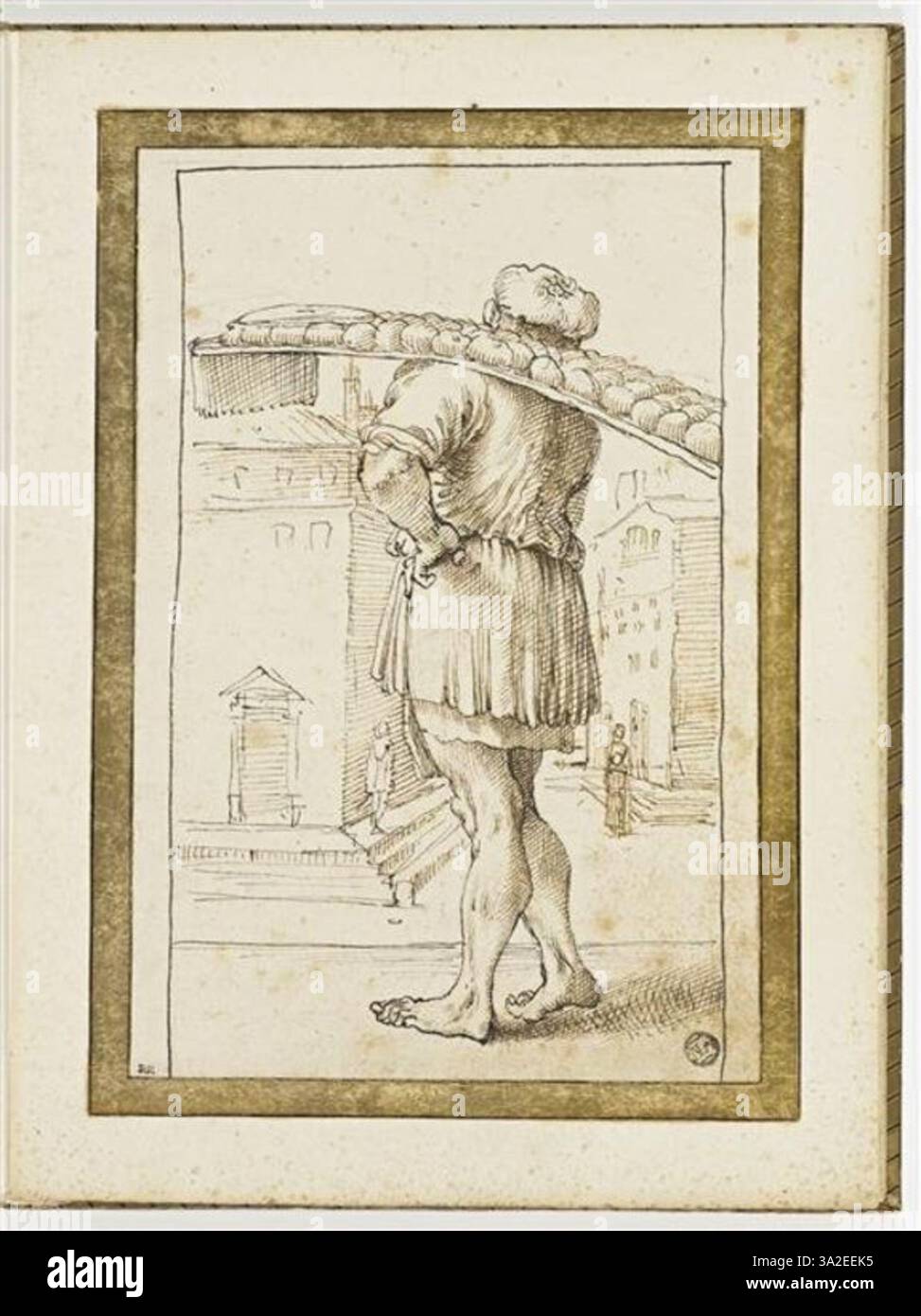 'Boulanger Fornaro' by Annibale Carracci shows a baker at work. The ...