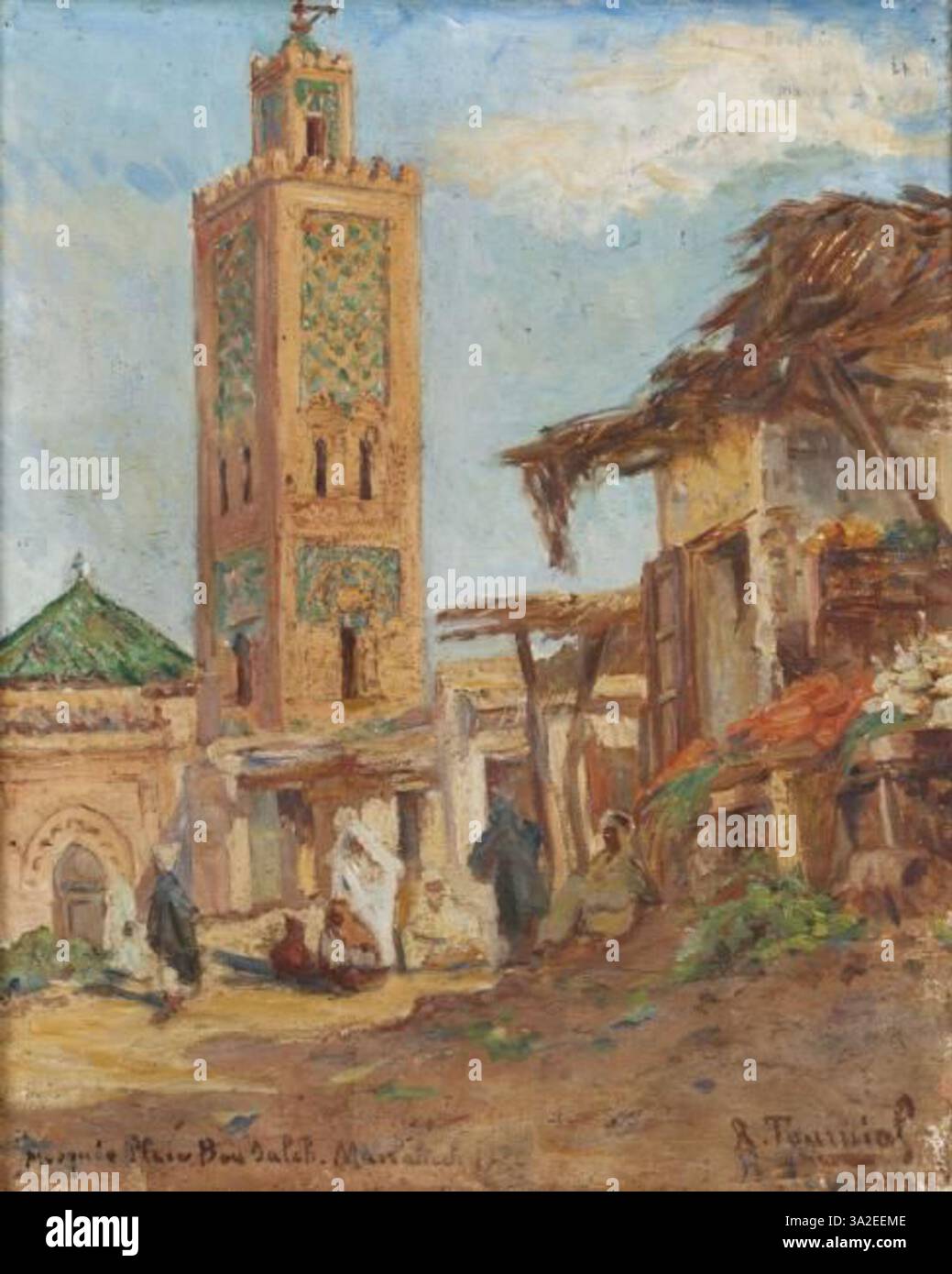 Renée Tourniol's oil painting of the Ben Salah Mosque in Marrakech ...