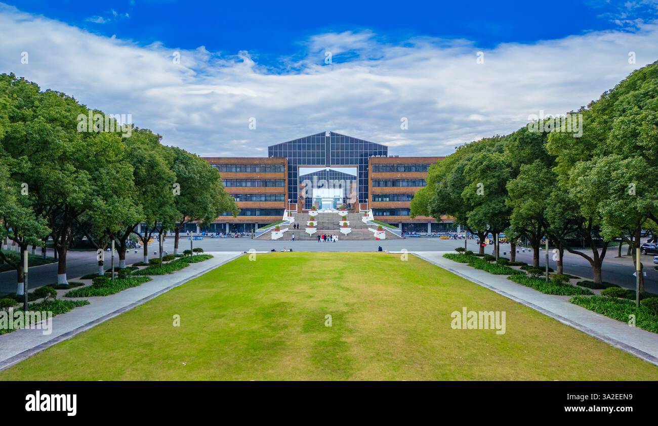 Aerial view of Ningbo University, Zhejiang Province, China Stock Photo ...