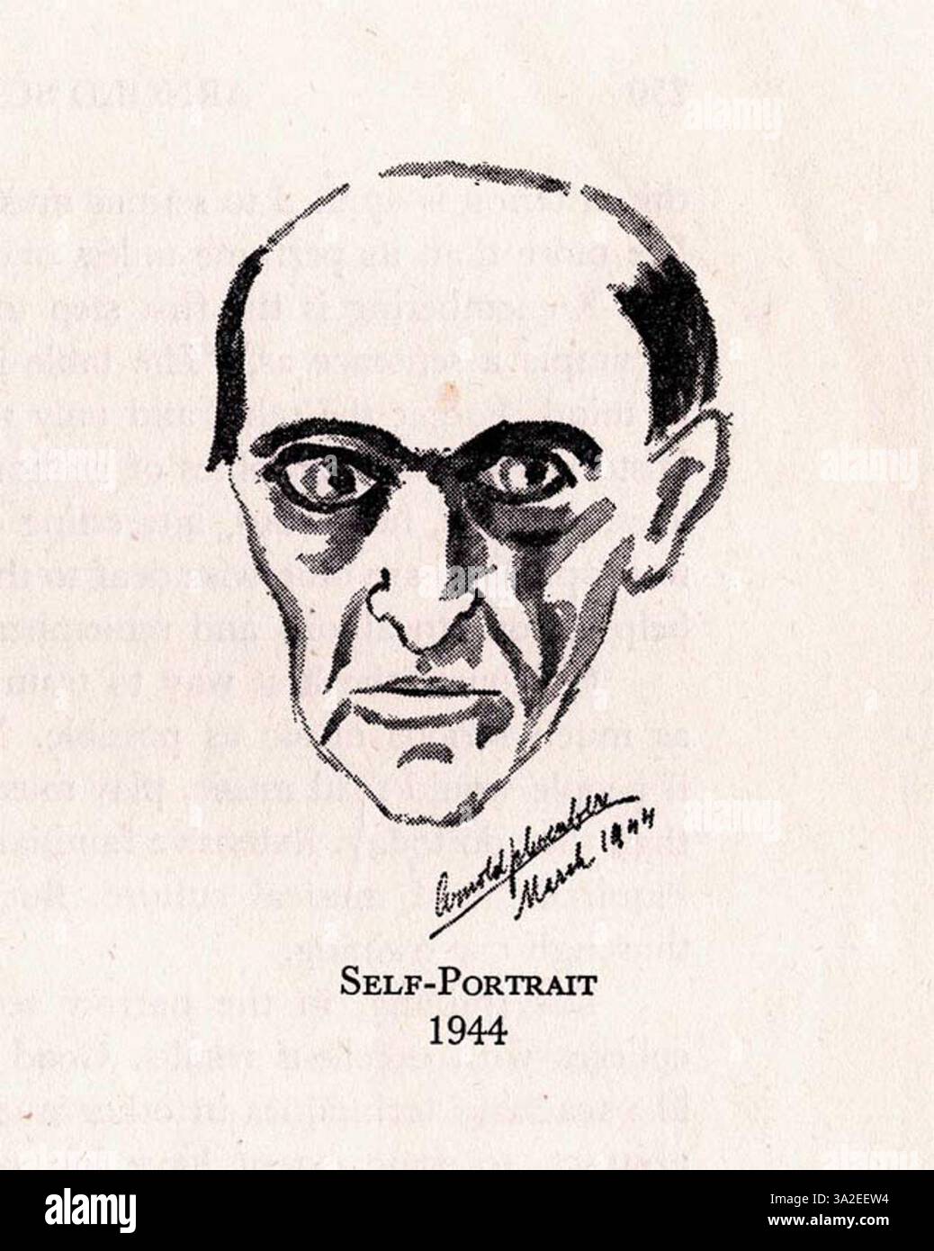 This portrait of Arnold Schoenberg (1874–1951) highlights the composer ...