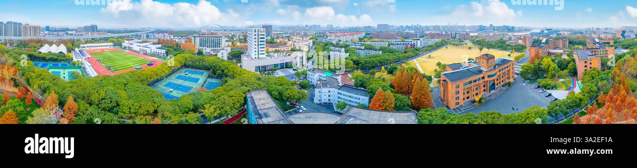 Aerial view of Ningbo University, Zhejiang Province, China Stock Photo ...