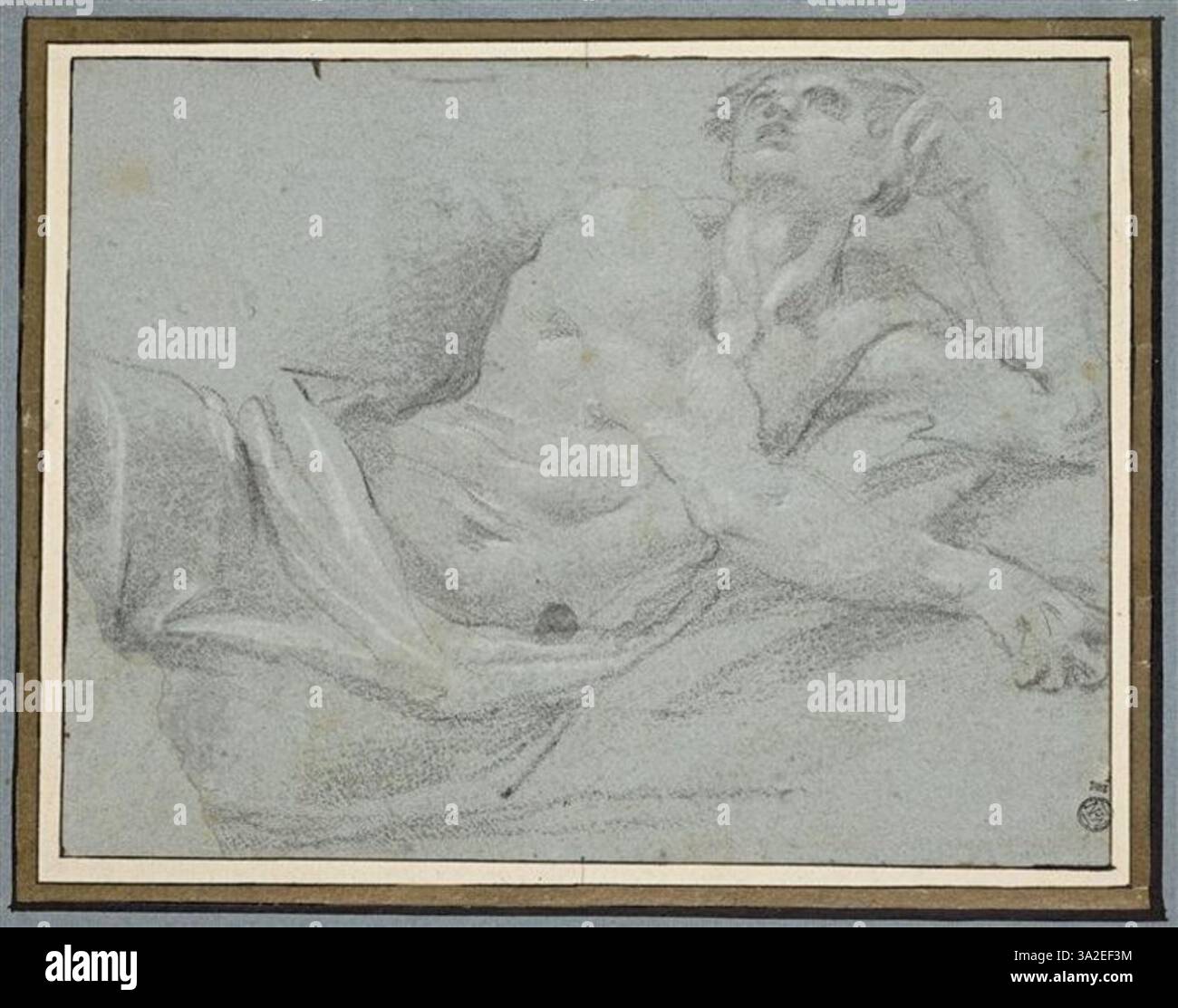 This drawing by Annibale Carracci shows a reclining male figure resting ...