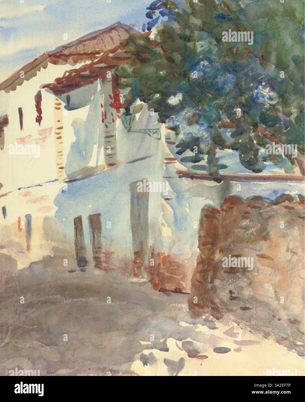 This painting by John Singer Sargent depicts the White House, focusing ...