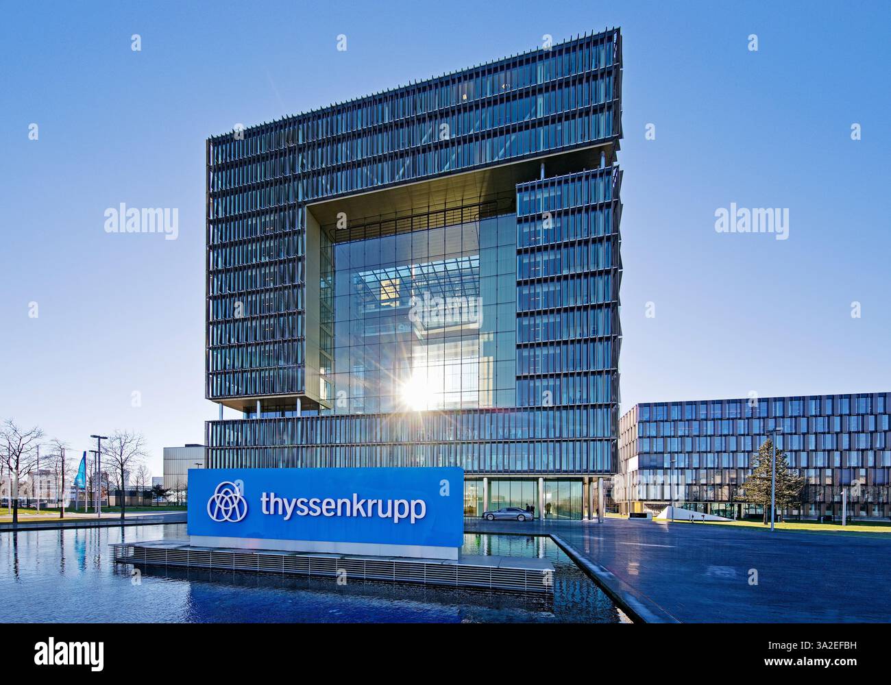 The main building Q1 of ThyssenKrupp corporate headquarters, Germany ...