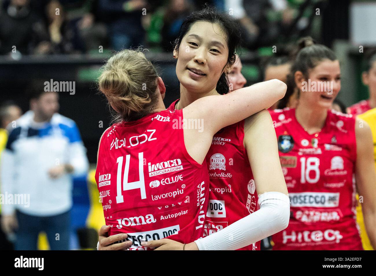 Treviso, Italy. 12th Mar, 2025. Ting Zhu and Joanna Wolosz during the A ...
