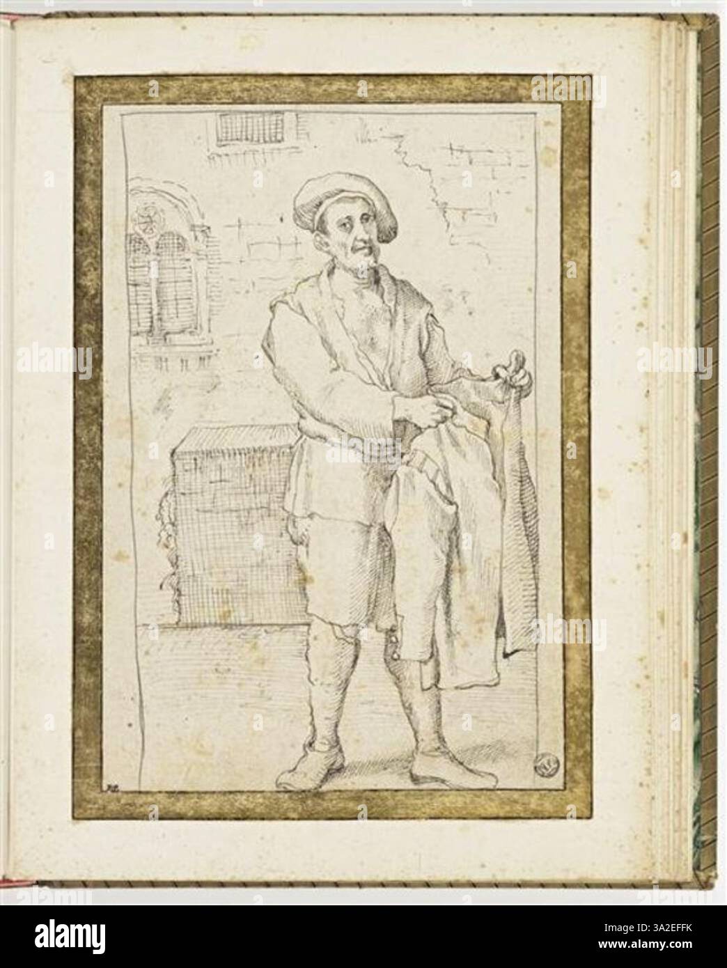 Carracci’s drawing 'Fripier Regattiero' depicts a rag-picker or a man ...
