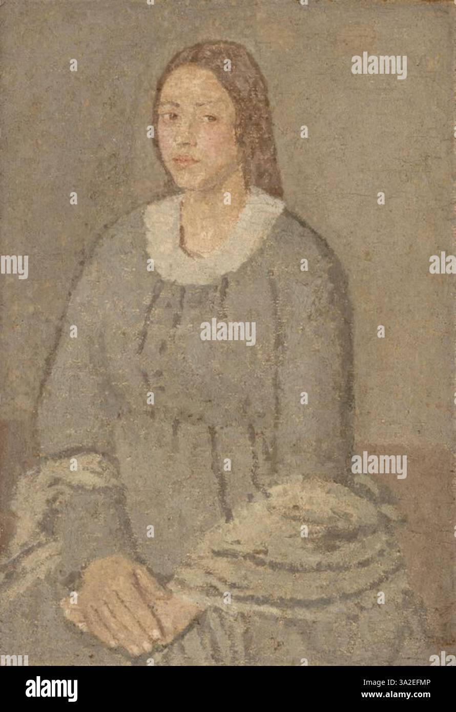 This painting portrays a figure in a state of recovery, their serene ...