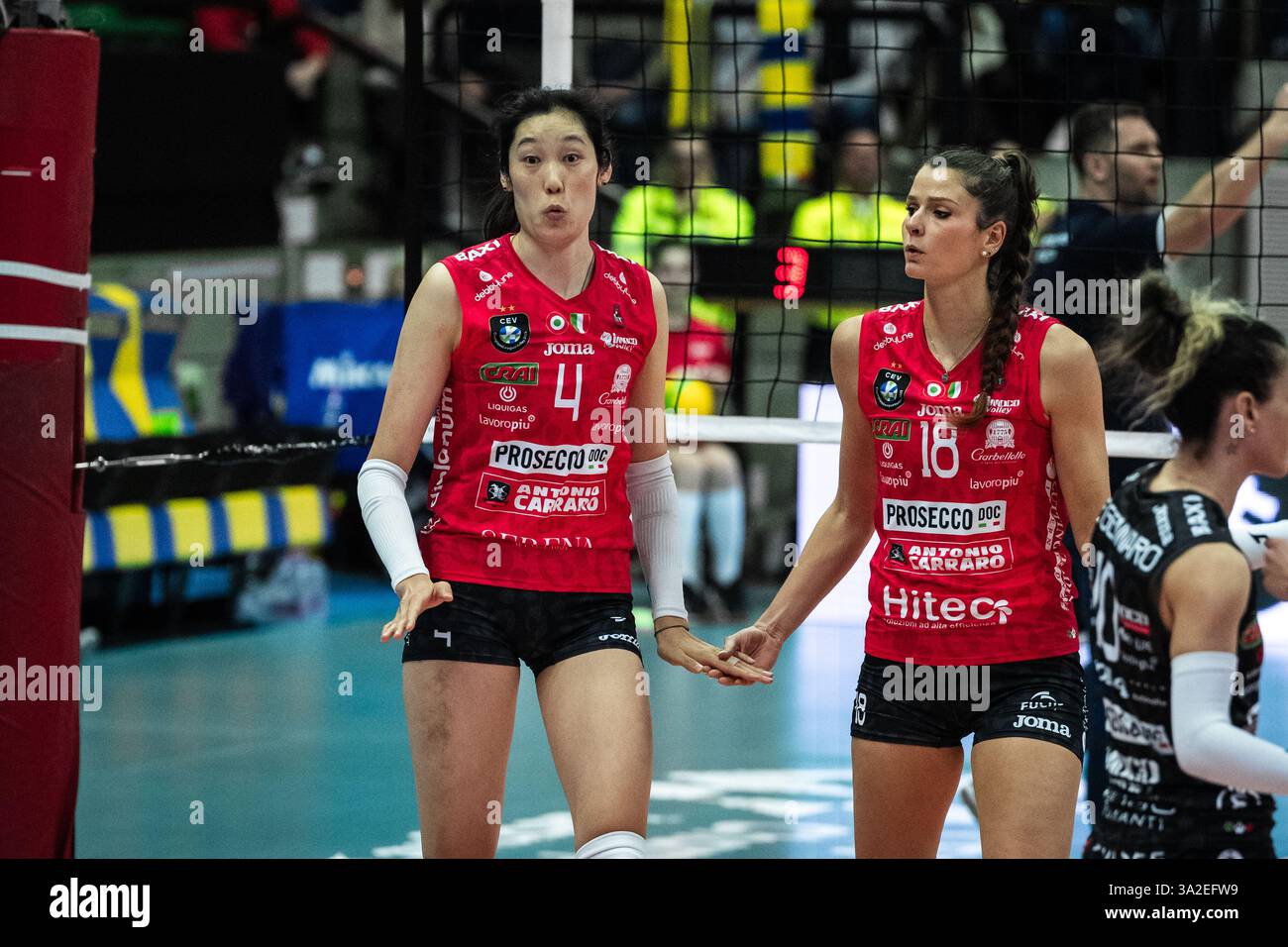 Ting Zhu reaction during the A. Carraro Imoco Conegliano vs Developres ...