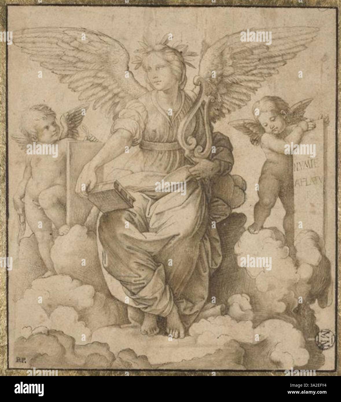 This copy of Raphael’s 'Poetry' shows the figure of Poetry, personified ...