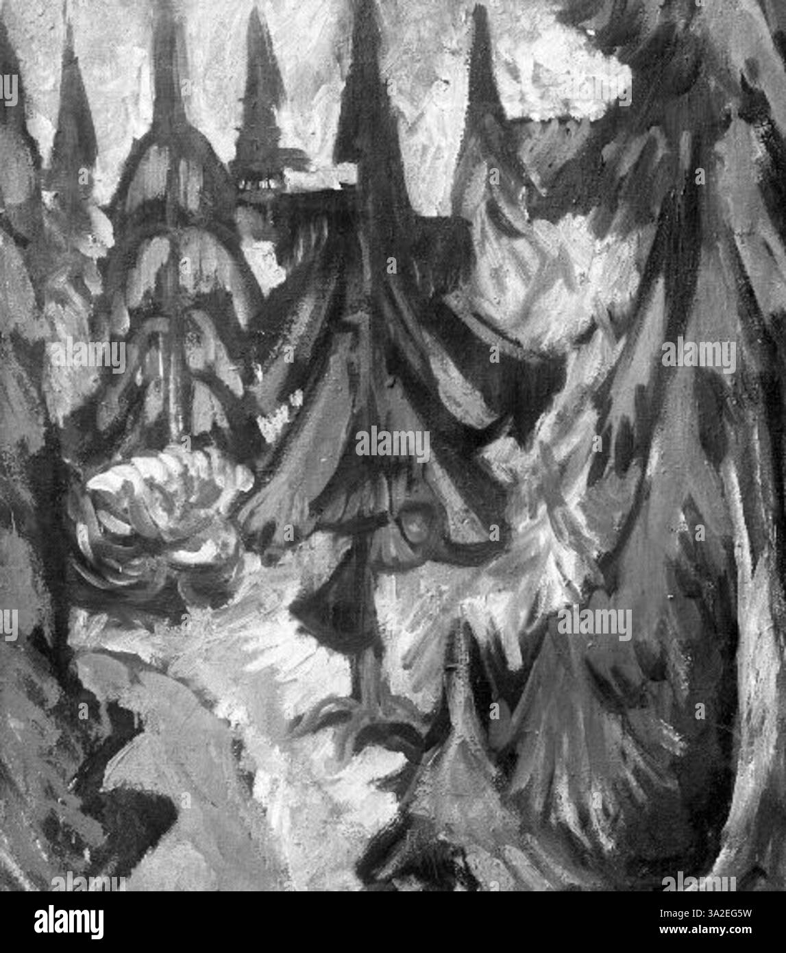 Kirchner's landscape painting features the Taunus mountains, with dense ...
