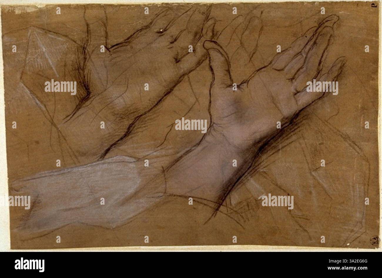 Study of a hand with drapery, focusing on movement and anatomical ...