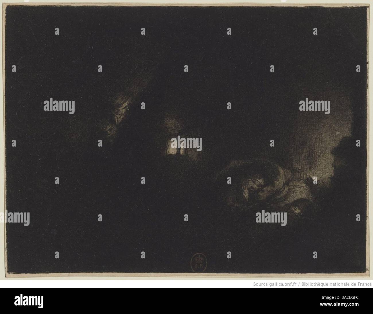In this Rembrandt painting, the interplay of light and dark highlights ...