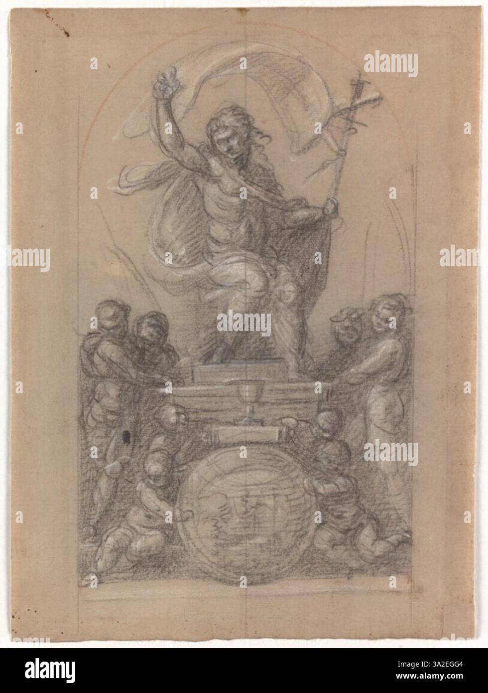 This composition drawing by Fra Bartolommeo represents the central ...