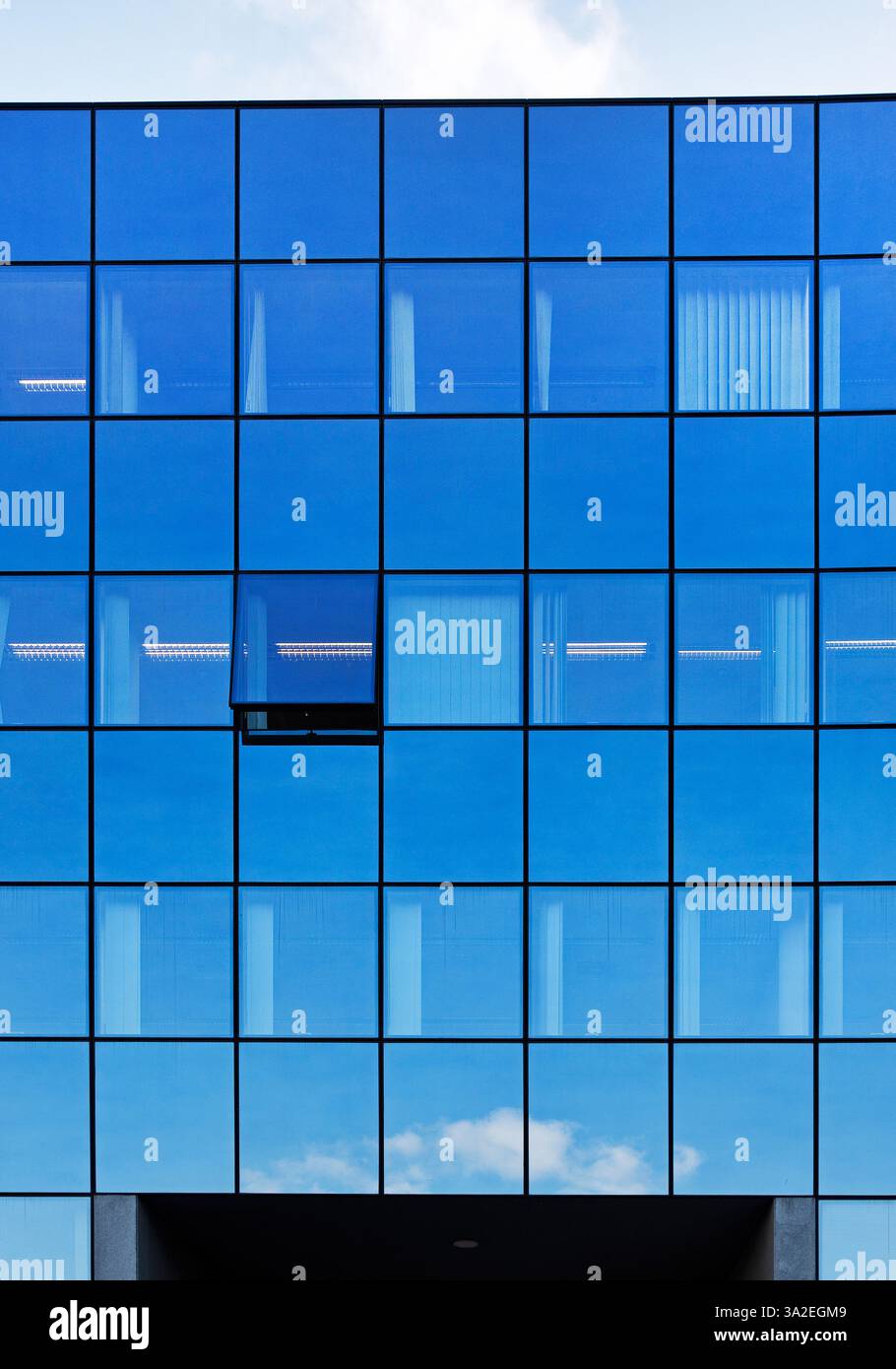 Modern, mirrored glass architecture of an office building in ...