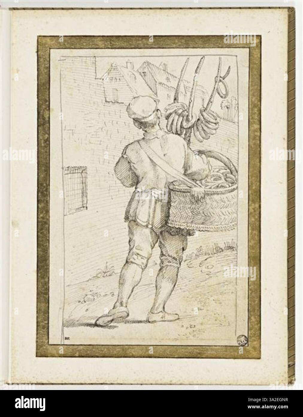 Annibale Carracci’s drawing depicts a street vendor, identified as ...