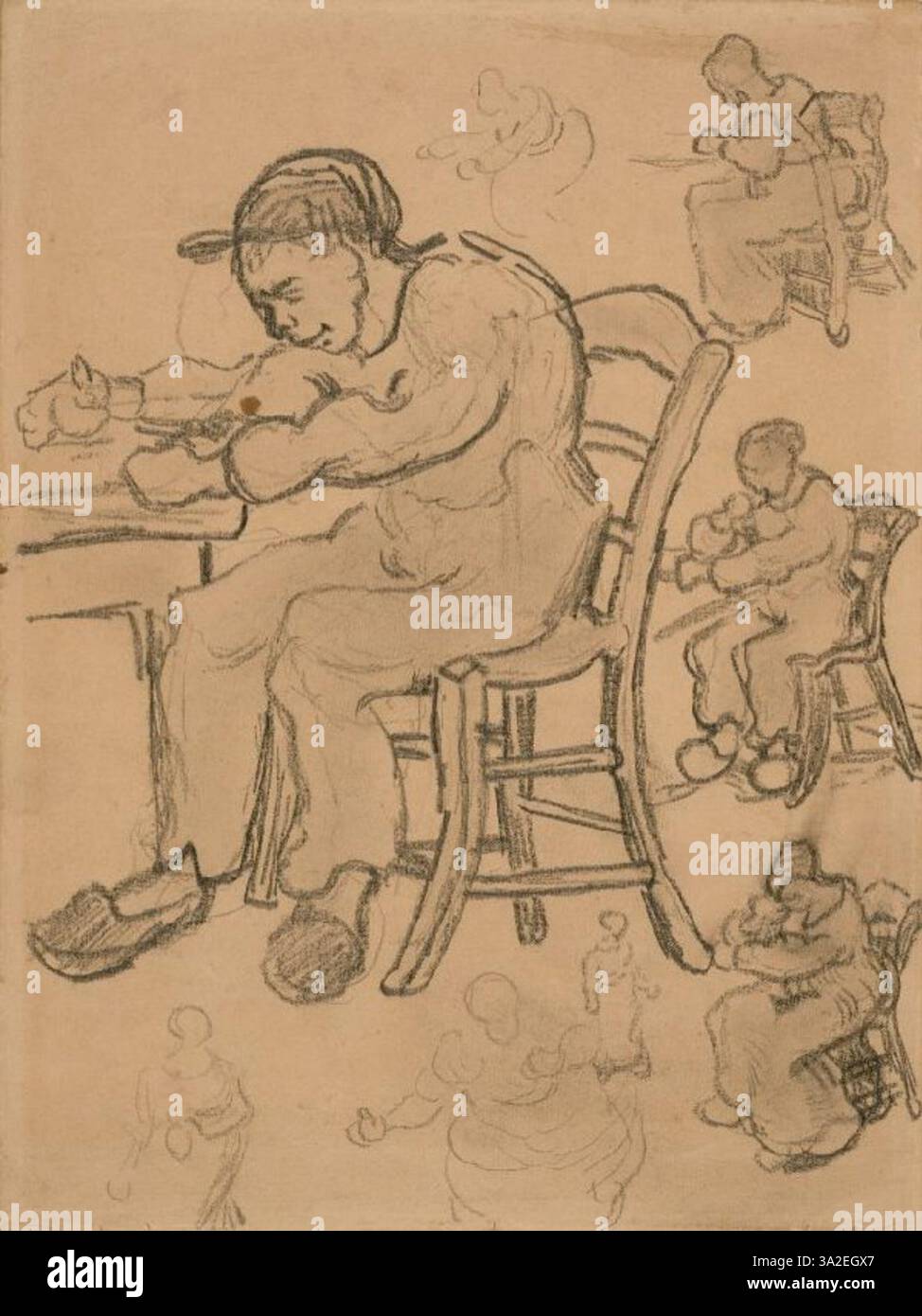 Vincent van Gogh's drawing emphasizes texture and movement through ...