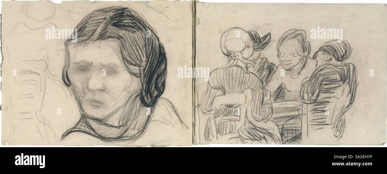 A drawing by Vincent van Gogh from 457 series, demonstrating his ...