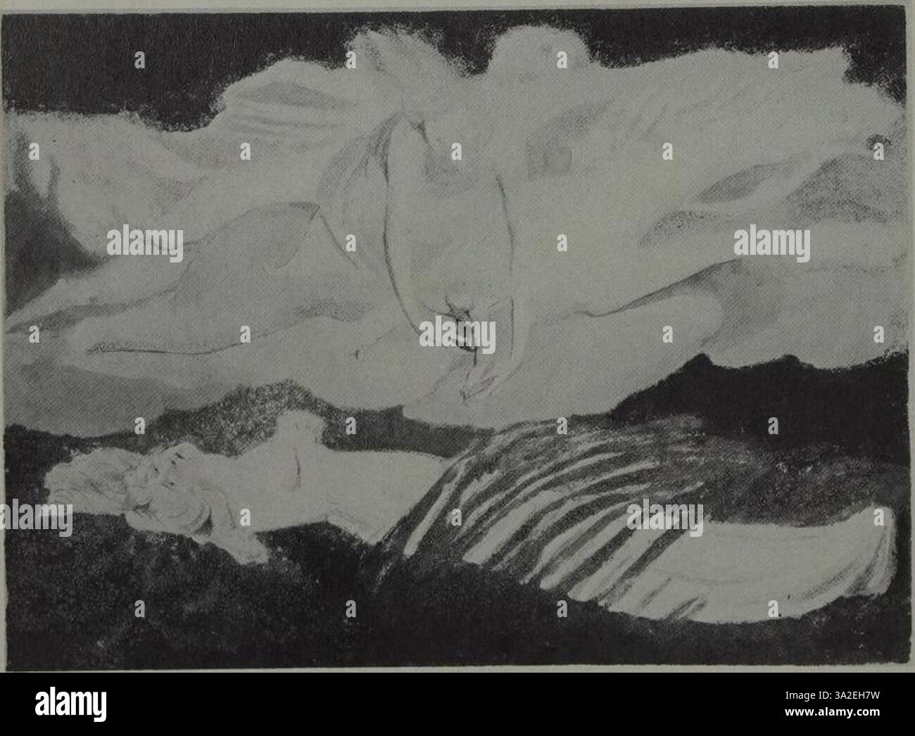 Blake's 327 artwork depicts a dramatic allegorical scene where light ...