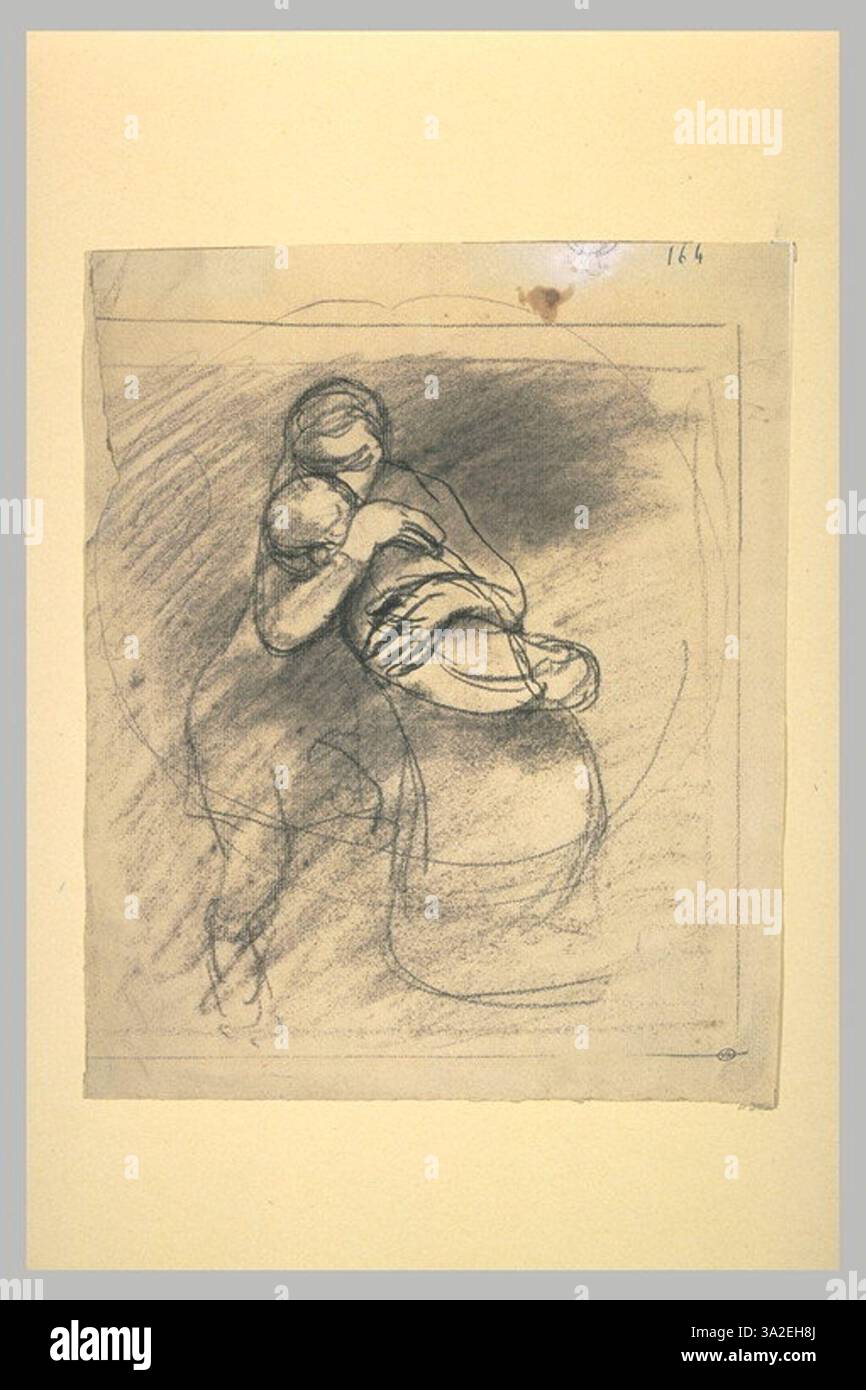 This piece features two figures, one embracing the other who is ...